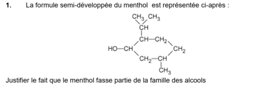 Sujet corrigé - Synthèse de la menthone à partir du menthol - 1ere spé
